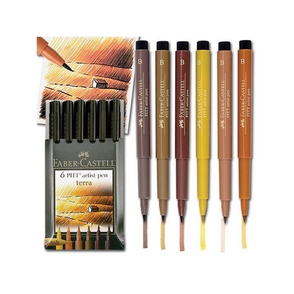 Faber-Castell FC PITT ART PEN B 1/6 167106 TERRA