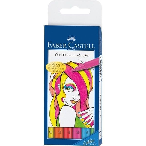 Faber-Castell FC PITT ART PEN B NEON 1/6 567406