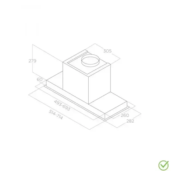 Aspirator HIDDEN 2.0 BL MAT/A/52