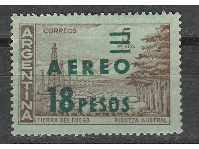 Argentina - 1962 - Overprint `Aereo 18 Pesos` - MNG