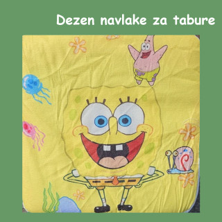 Tabure sa drvenim nogarama - ŽUTI SUNĐER BOB