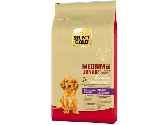 Select Gold Sensitive Medium Junior jagnjetina, losos i krompir 12 kg