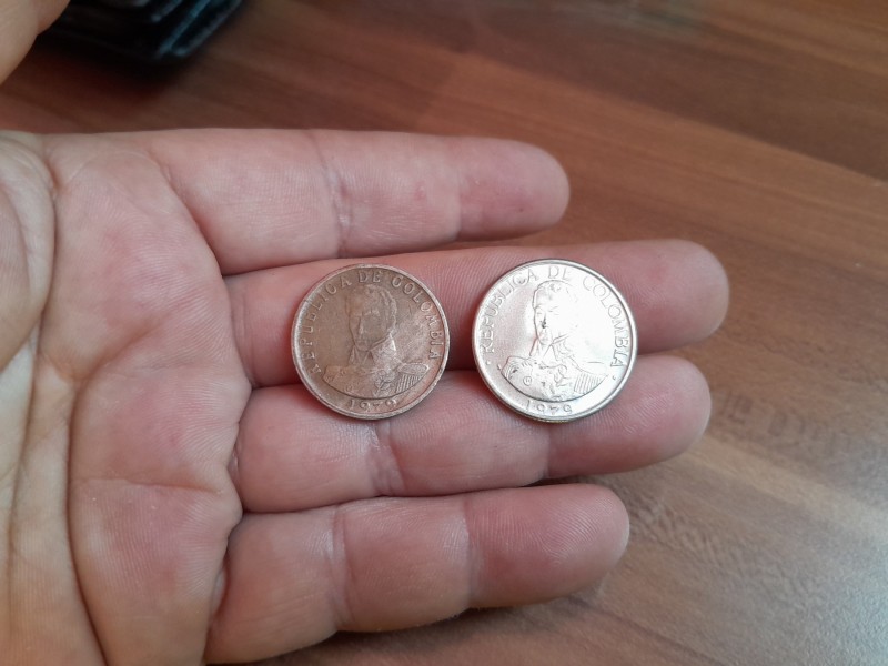 Kolumbija 1 i 2 Peso 1979