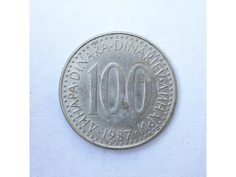 100 dinara 1987