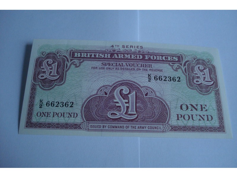 BRITANSKA VOJNA BANKNOTA - 1 FUNTA