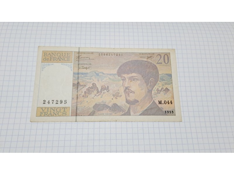 FRANCUSKA 20 FRANCS 1993 GODINA