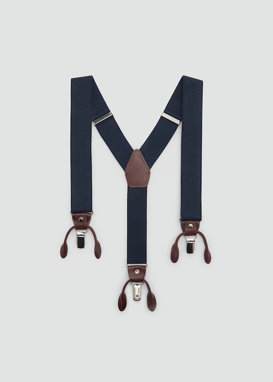 Adjustable elastic straps with leather details