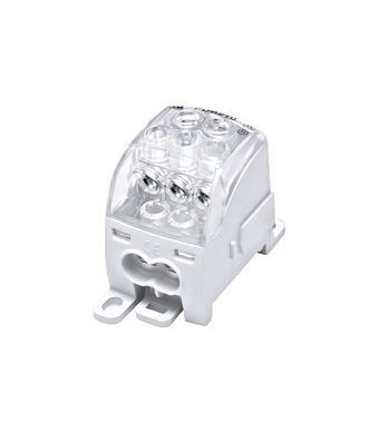 Glavni terminal, 1-polni, 210A, 1x35 + 2x25 + 4x16mm²
Input terminal 1x35mm² and 1x16mm², outgoing terminals 2x25mm² and 3x16mm²; for copper conductors according to IEC 60947-7-1 and UL 1059, for...