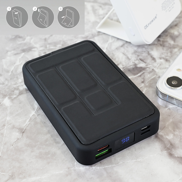 Univerzalna Back Up Baterija prenosiva baterija Magsafe Oxpower PD W101 10000mAh crna