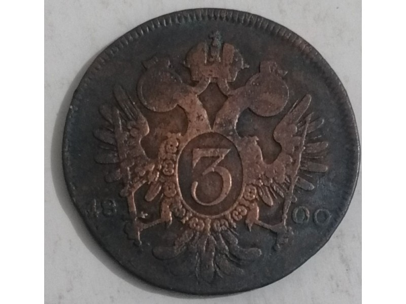 Austrija 3 kreuzer 1800 F