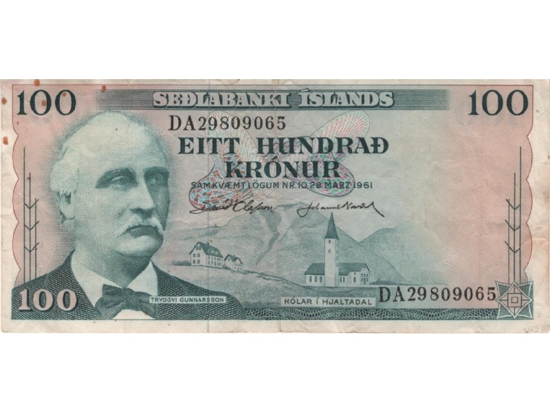 ** ISLAND - 100 KRUNA 1961. **