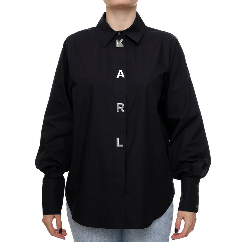 Ženska košulja Karl Lagerfeld Karl snap poplin shirt