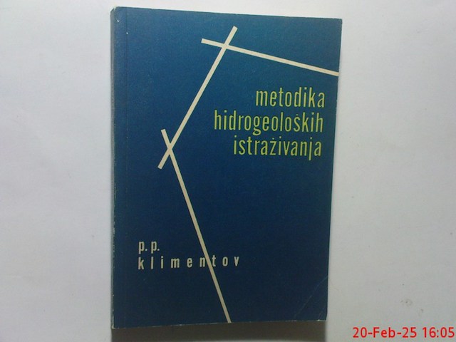 P. P. KLIMENTOV - METODIKA HIDROGEOLOSKIH ISTRAZIVANJA