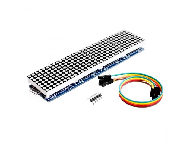 MAX7219 Led dot matrix 32x8 ledova CRVENI + kablovi