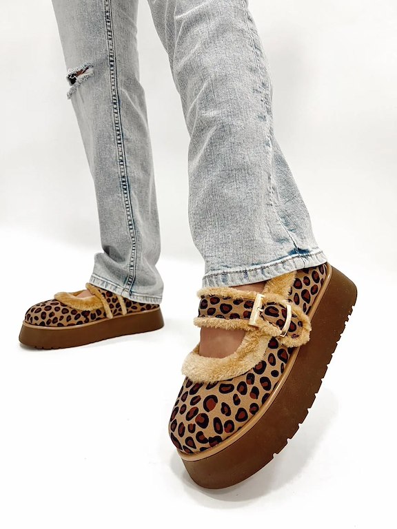 HOP HOP SHOP Ženske cipele E723 sa kaišem, Bež, Leopard