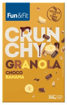 GRANOLA CRUNCHY ČOKO BANANA FUN&FIT 250G
GRANOLA CRUNCHY ČOKO BANANA FUN&FIT 250G