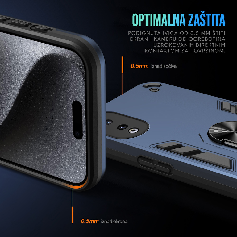 Futrola Hard Ring za Huawei Honor X7b tamno zelena