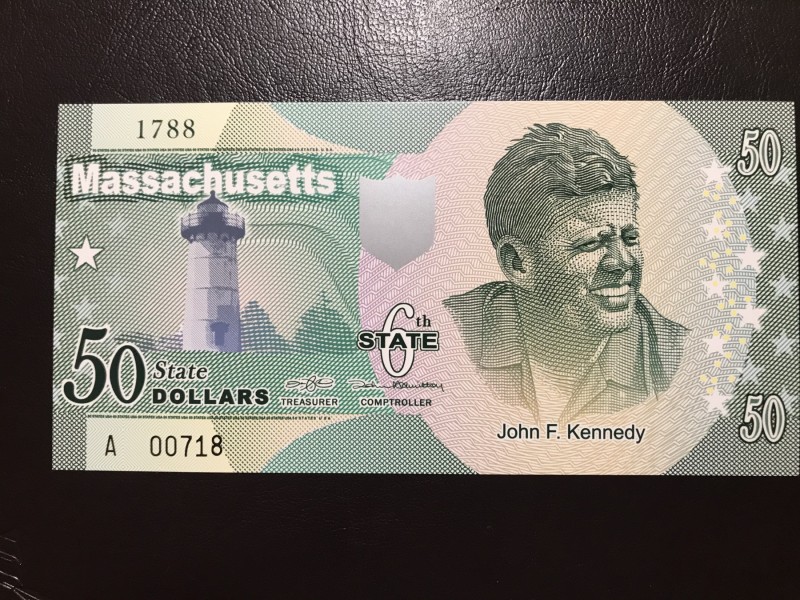 MASSACHUSETTS 50 DOLLARS. UNC.