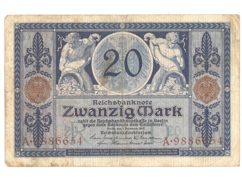 Nemacka 20 maraka 1915