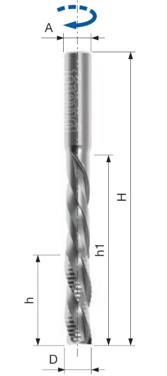 Freud glodalo spiralno tropero za grublju obradu 14x45x95x150mm prihvat 14mm Z3 Up Shear za obradu otvora za brave za tvrdo drvo i laminate SCH3UMN102R