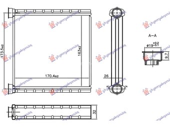 GREJAC KABINE BENZIN/DIZEL (163x170x26) VW PASSAT 19-