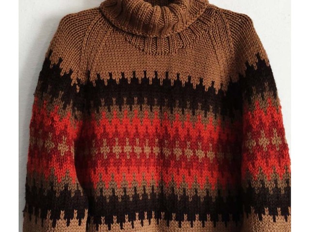 Vintage unikatni unisex dzemper rucni rad vel.M/L