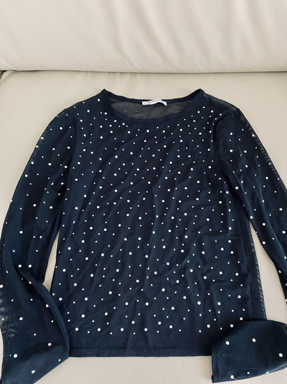Zara crna providna majica sa cirkonima size xs/s