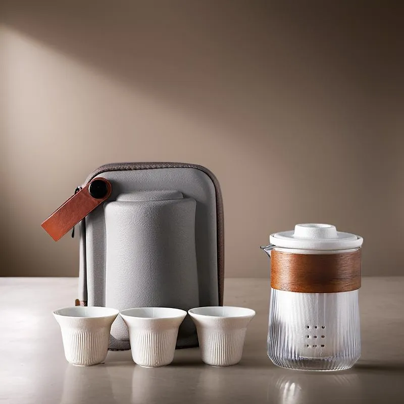 [Winter SALE]"Untitled" - Portable Ceramic Travel Teaset With Carrying Case