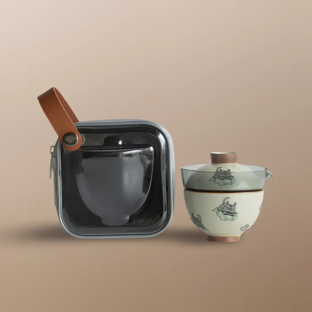 [Winter SALE][SALE]"Flying Tiger" Easy Gaiwan Portable Teaset (Single Cup)