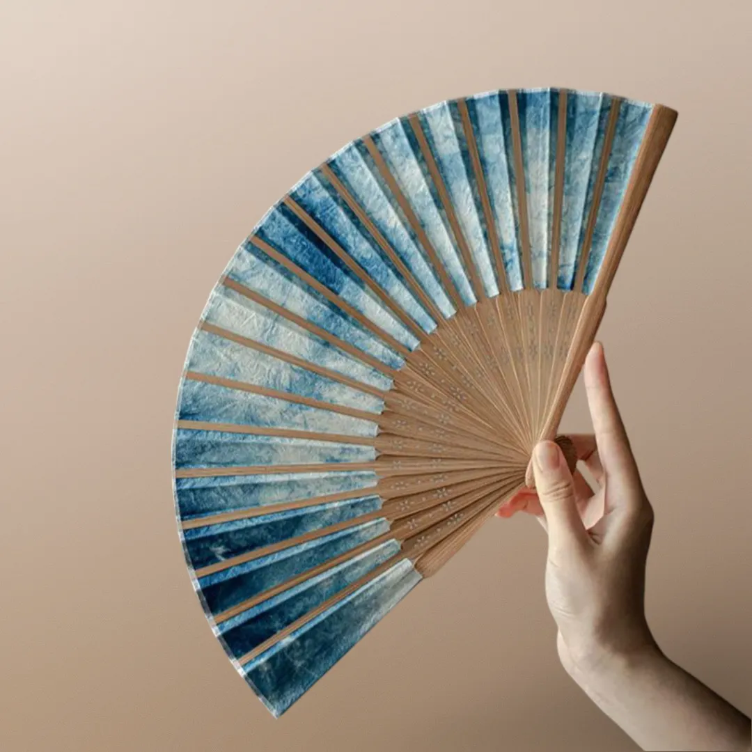 [Winter SALE]“Deep Ocean” - Antique Style Handmade Folding Fan