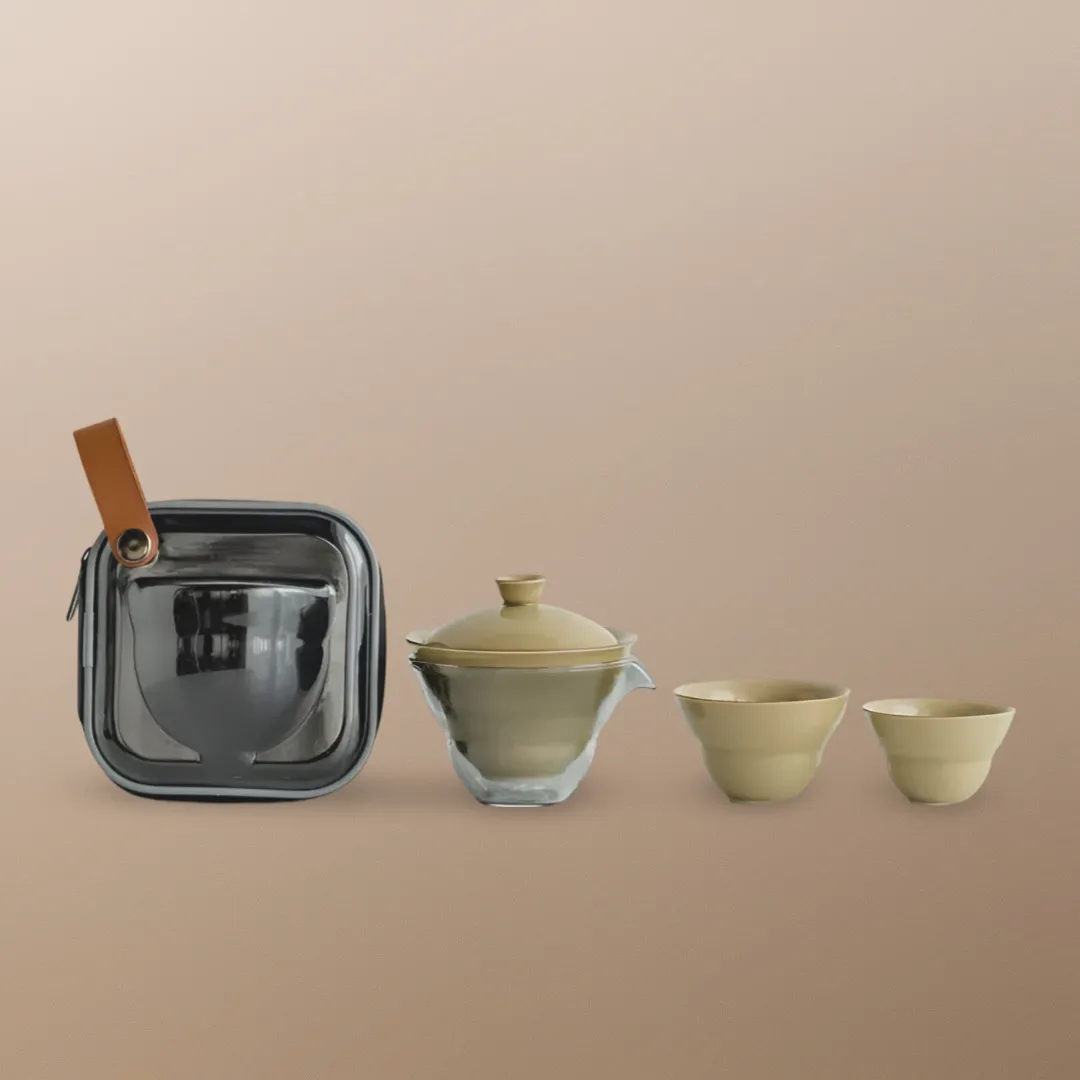 [Winter SALE]"Untitled” Modern Style Ding Kiln Portable Tea Set - Travel Edition