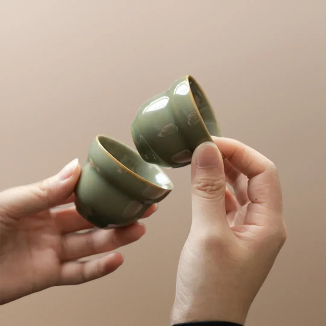 [Winter SALE][SALE]“Fulu” Handmade Antique Style Yue Kiln Celadon Tea Cup