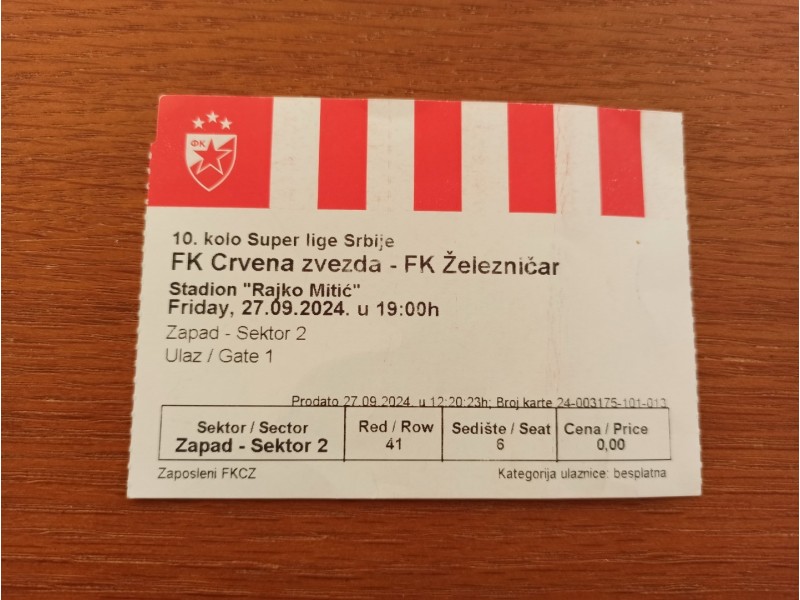 CRVENA ZVEZDA - ŽELEZNIČAR 27.09.2024. !!!