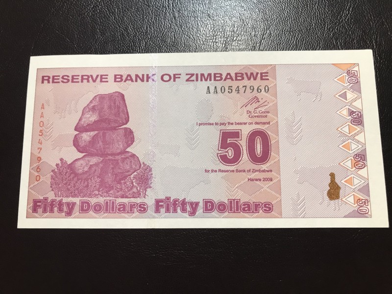 ZIMBABVE 50 DOLARA. UNC.2009.