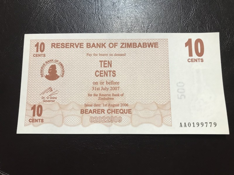 ZIMBABVE 10 CENTI.2007. UNC.