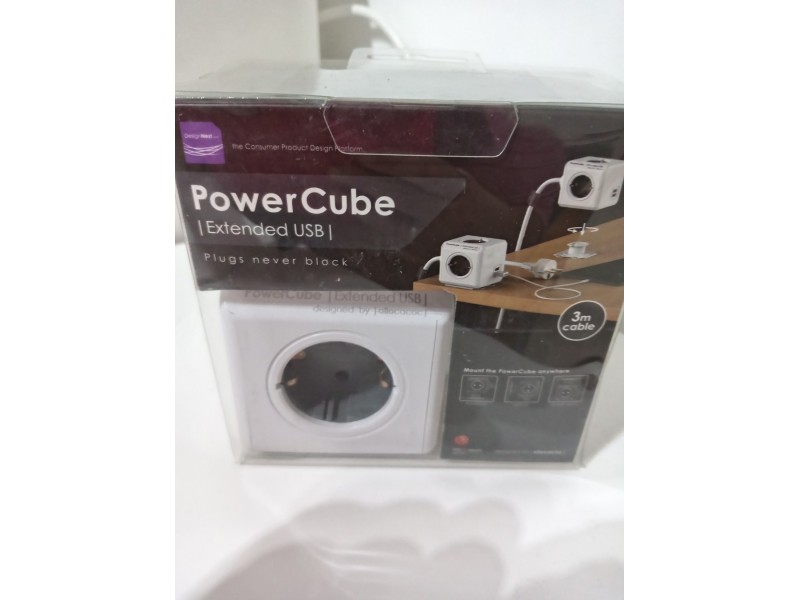 Power cube produžni kabl + USB NOVO