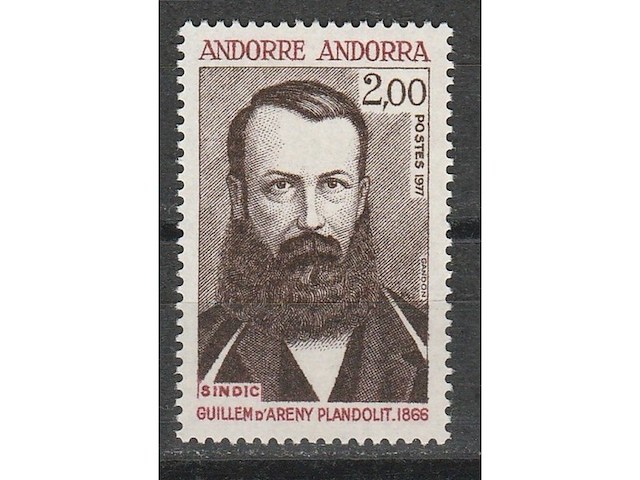 Andorra - 1977 - Guillem d`Areny Plandolit - MNH