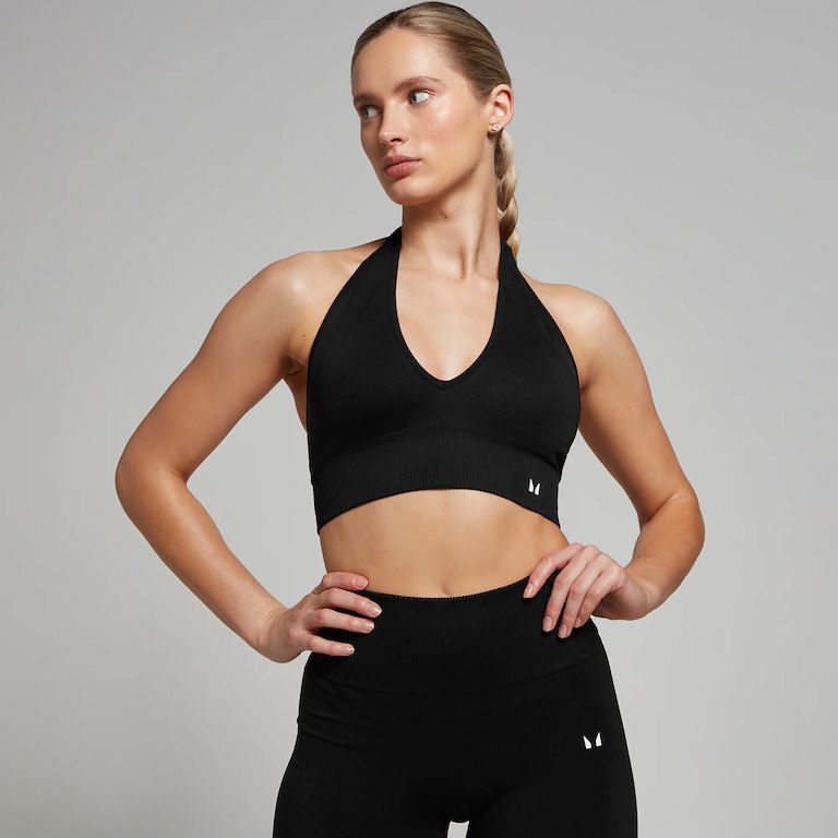 MP Women's Tempo Seamless Halter Neck Bra − ženski grudnjak − crni