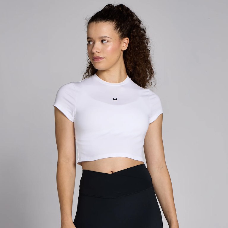 MP Women's Basics Body Fit Short Sleeve Crop T-Shirt − ženska majica − bela