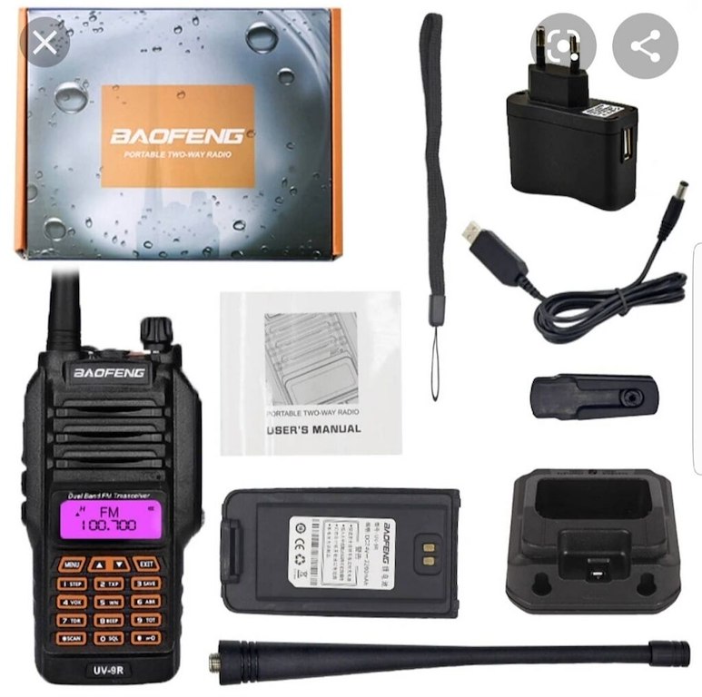 Vodootporna radio stanica toki voki marke baofeng uv-9r 10w baofeng