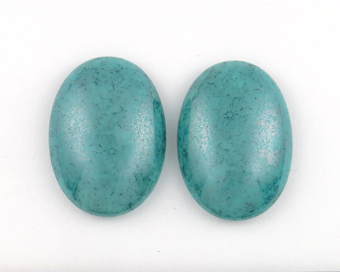 CAB25_15464-LF Cabochon Glass Stone 25x18mm: Opq Turquoise – Blue Luster 1 (kom)