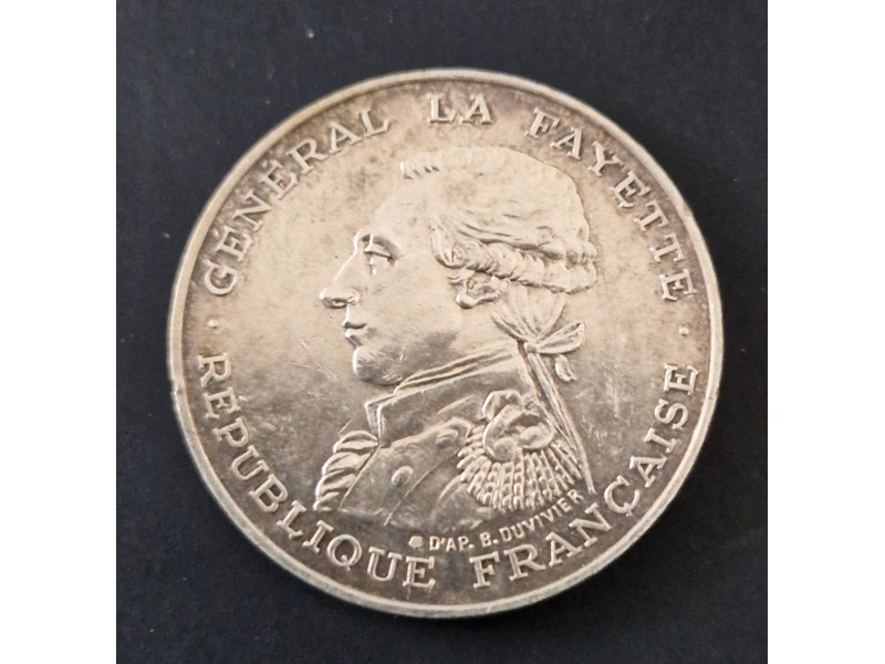 100 Francs Argent La Fayette - France 1987