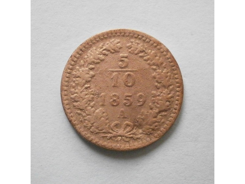 Austria 5/10 krojcera 1859