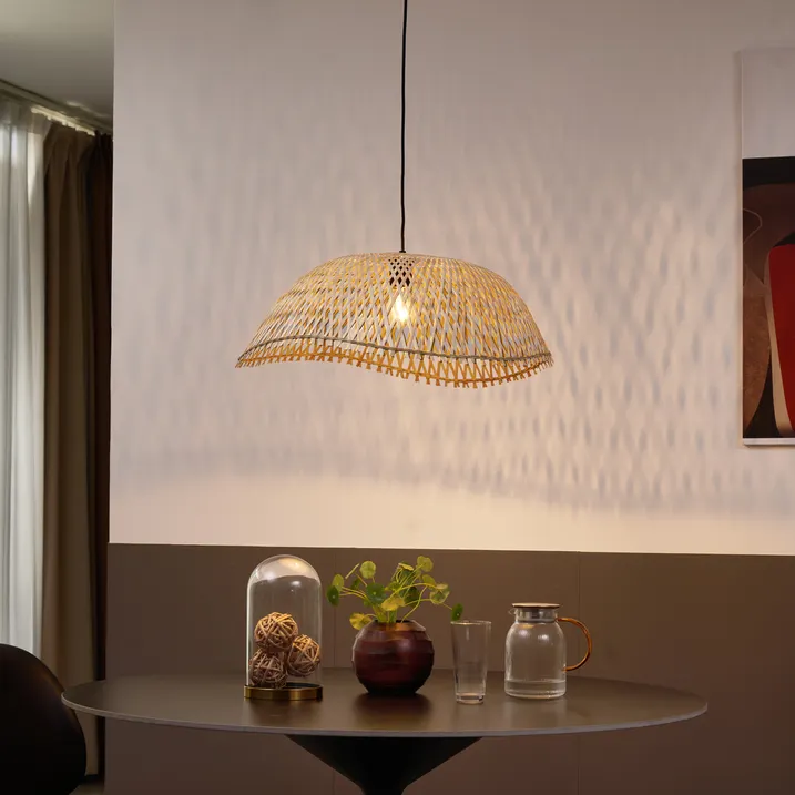 Boemska viseća lampa crna sa bambusom - Lily