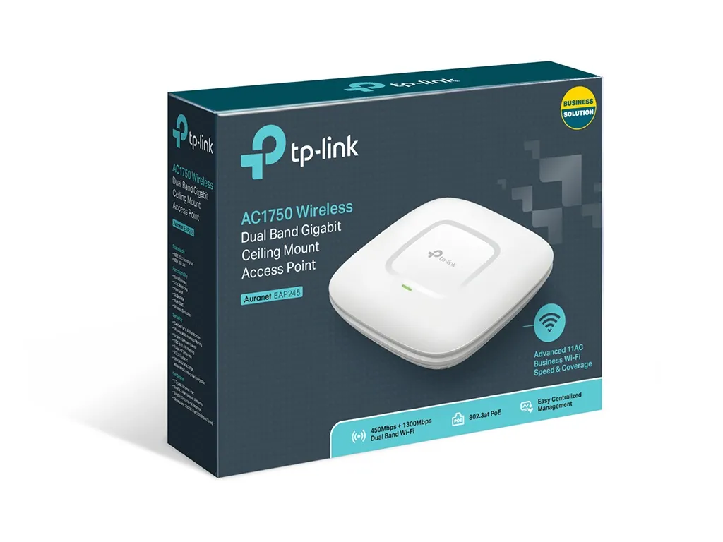TP-Link Acces point TP-LINK EAP245 Wi-Fi/AC1750/1350Mbps/450Mbps/2xGLAN/6x internih antena