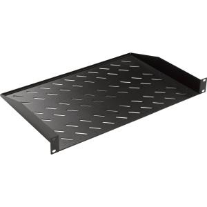 19" rack polica 1U dubine 250mm, nosivost 15kg, crna