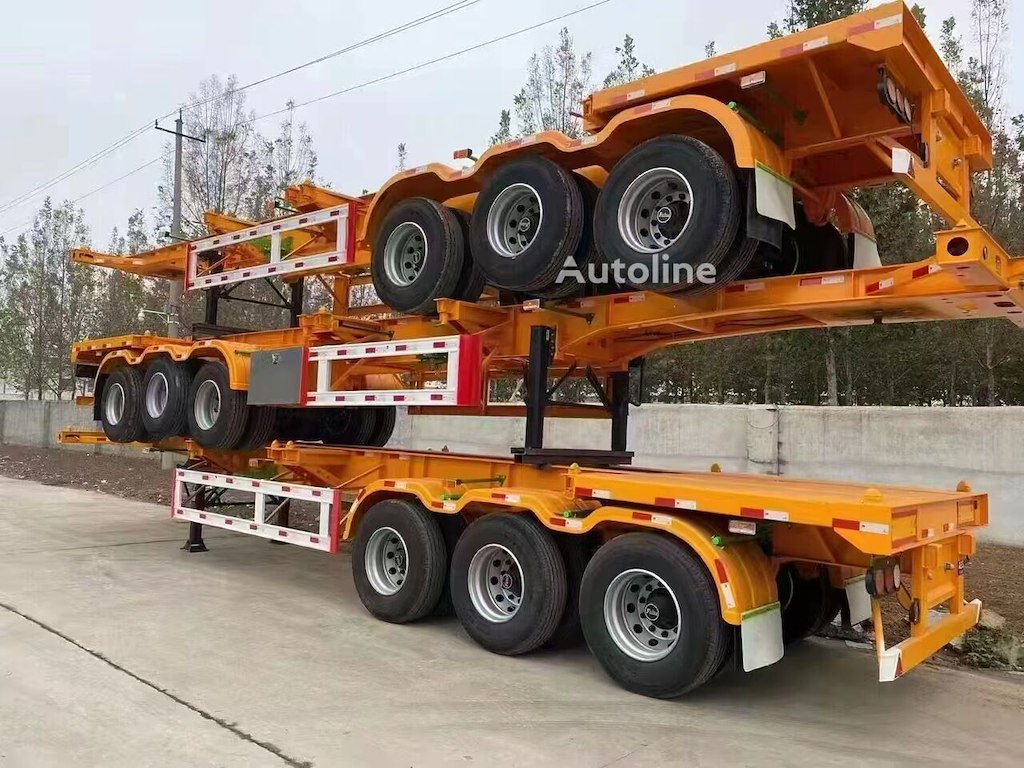 Nova 3 Axles 12m New Flatbed Container Semi Truck Trailer Low Flat Be poluprikolica sa ravnom platformom