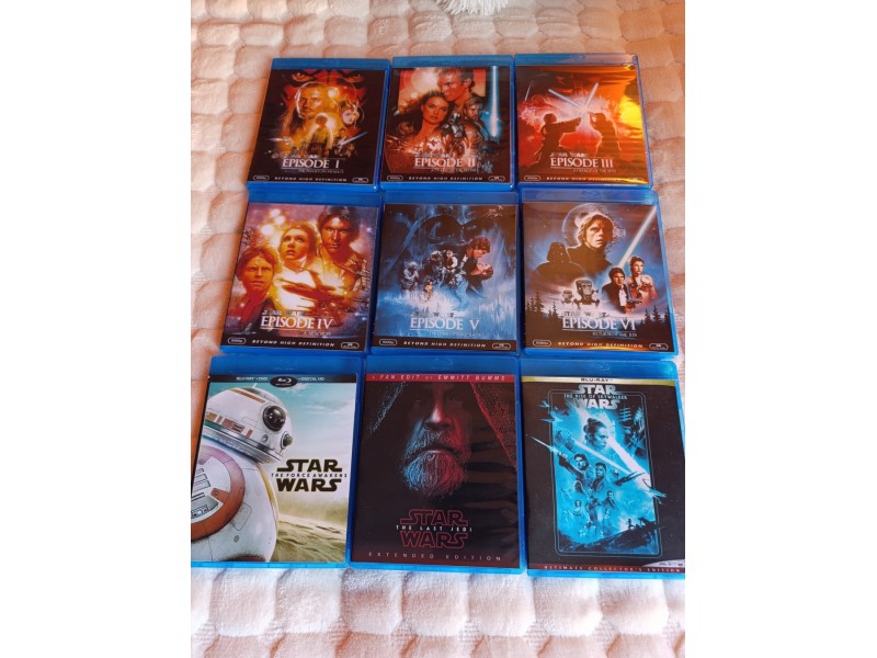 Star Wars movie Blu-Ray komplet 1-9