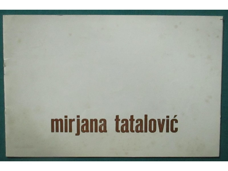 Umetnička Brošura,Izložba-Tatalović Mirjana,Akvareli