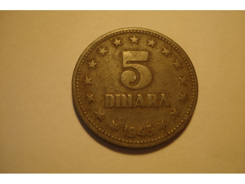 JUGOSLAVIJA - 5 DINARA - 1945